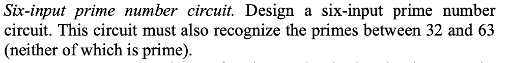 Solved Six-input prime number circuit. Design a six-input | Chegg.com