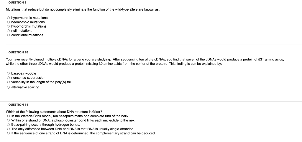 Solved QUESTION 9 Mutations that reduce but do not | Chegg.com