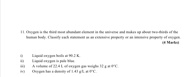 Solved 11. Oxygen is the third most abundant element in the | Chegg.com