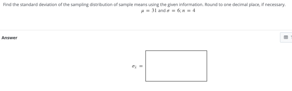 Solved Find the standard deviation of the sampling | Chegg.com