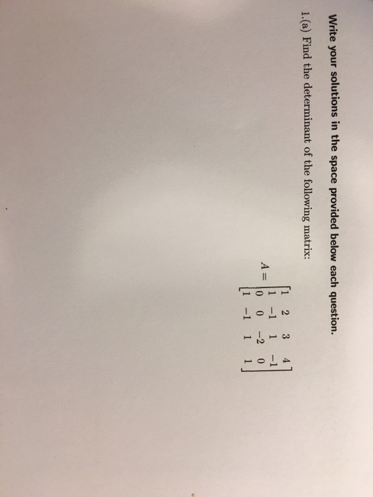 Solved Write your solutions in the space provided below each | Chegg.com
