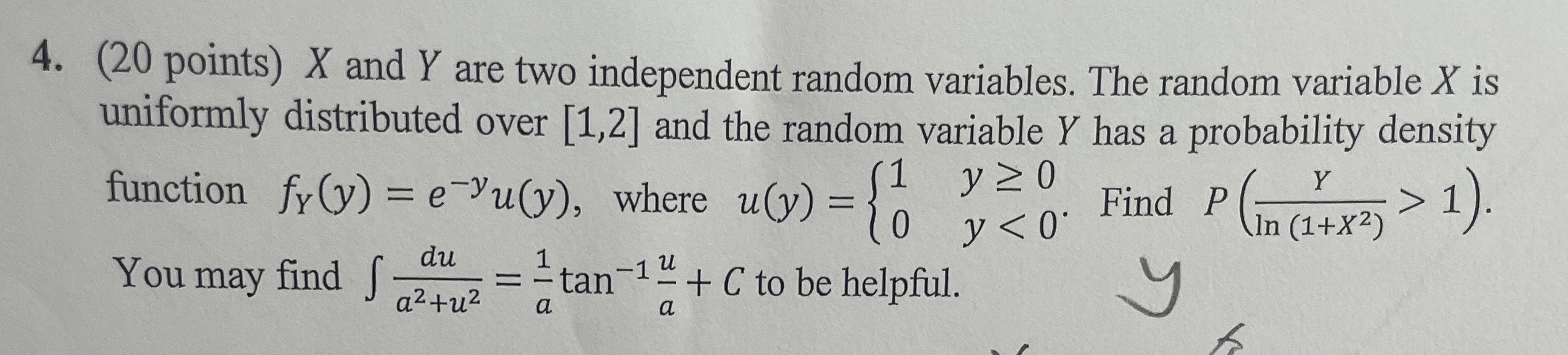 Solved 4. (20 points) X and Y are two independent random | Chegg.com