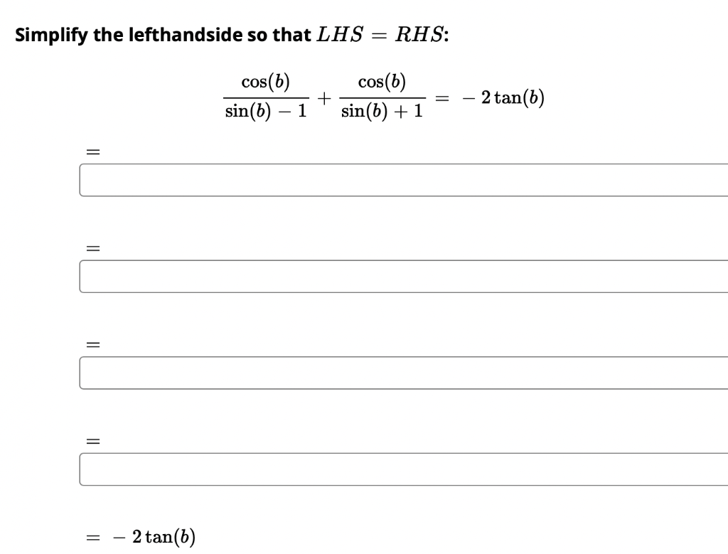 Solved Simplify the lefthandside so that LHS=RHS : | Chegg.com