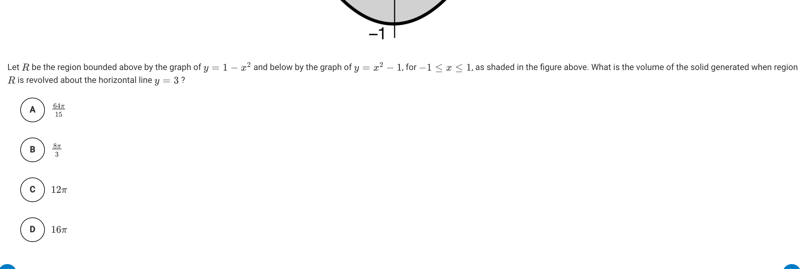 Solved -1 Let R be the region bounded above by the graph of | Chegg.com