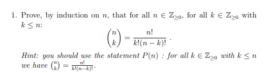 Solved 1. Prove, by induction on n, that for all n∈Z≥0, for | Chegg.com