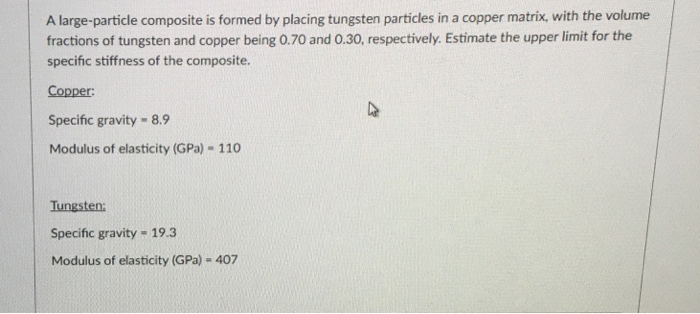Solved A large-particle composite is formed by placing | Chegg.com