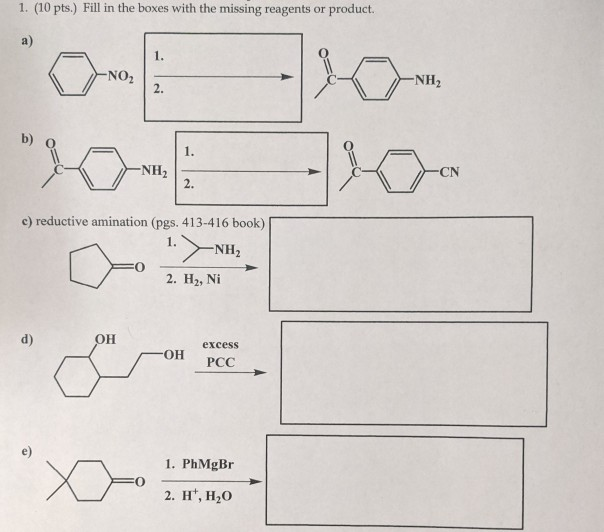 Solved 1. (10 pts.) Fill in the boxes with the missing | Chegg.com