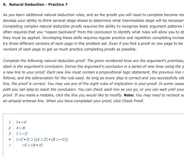 9. Natural Deduction Practice 7 As you learn | Chegg.com