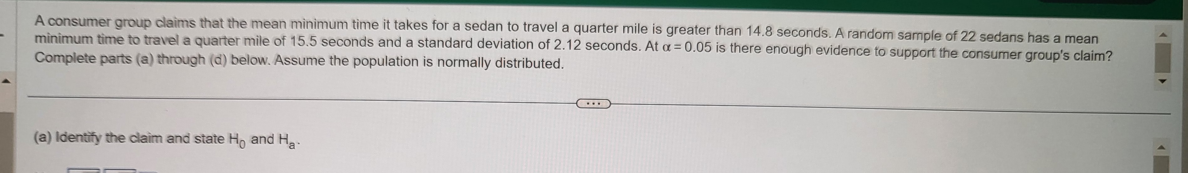 Solved (Type integers or decimals. Do not round.) The claim | Chegg.com