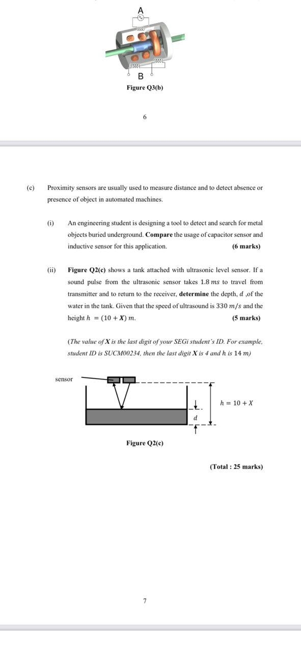 Solved B Figure Q3(b) 6 (c) Proximity sensors are usually | Chegg.com