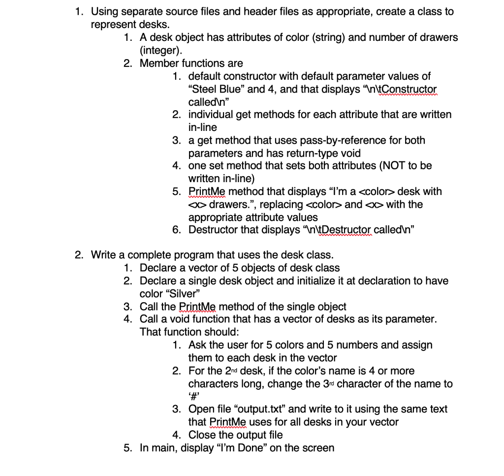 Solved 1 Using Separate Source Files And Header Files As 