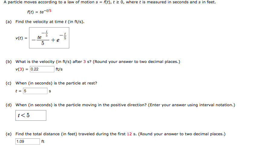 Solved A particle moves according to a law of motion s = | Chegg.com