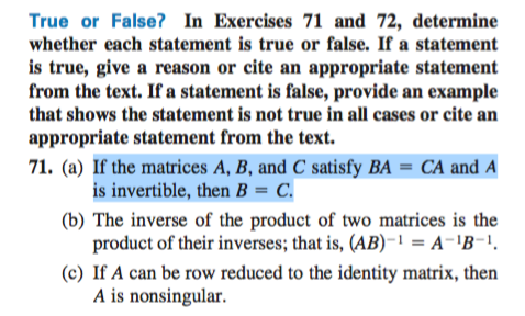 Solved True or False? In Exercises 71 and 72, determine | Chegg.com