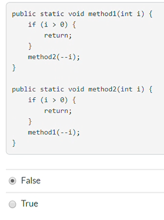 Solved public static void method1(int i) { if (i > 0) { | Chegg.com