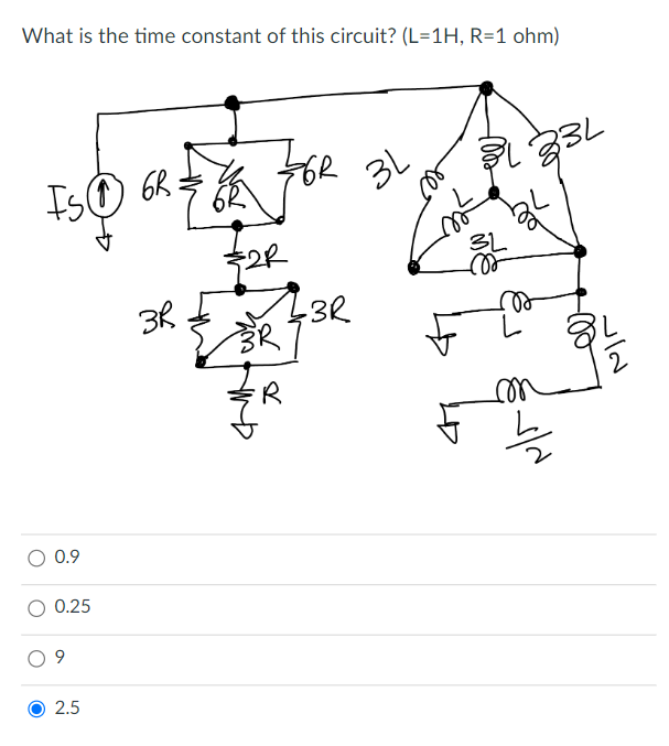 Solved What is the time constant of this circuit? ( | Chegg.com