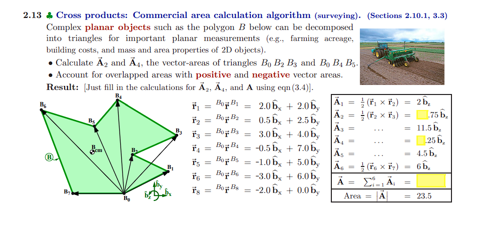 Solved 2.13 - Cross products: Commercial area calculation | Chegg.com