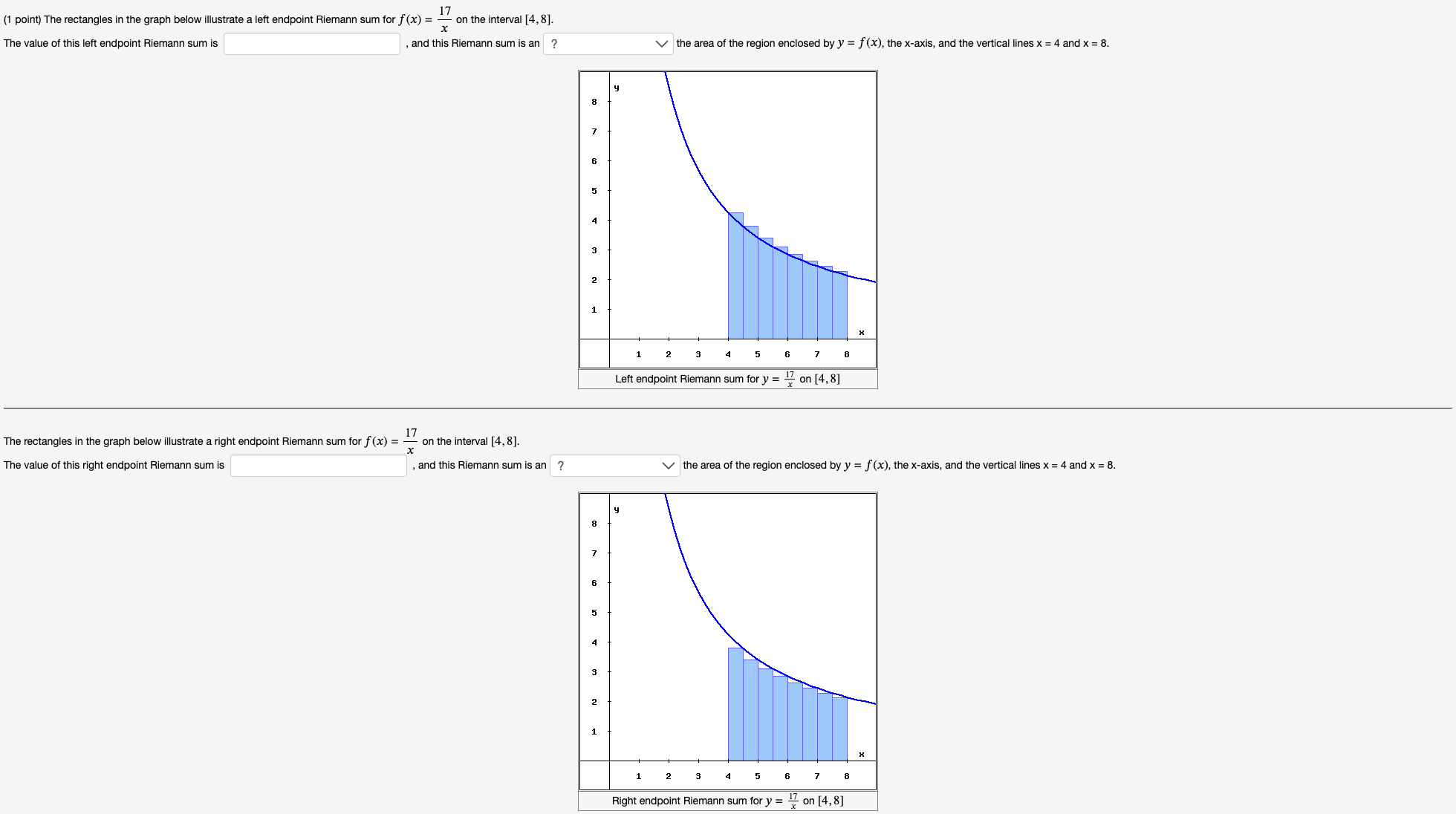 Solved (1 point) The rectangles in the graph below | Chegg.com