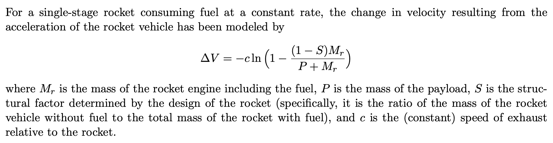 Solved For a single-stage rocket consuming fuel at a | Chegg.com