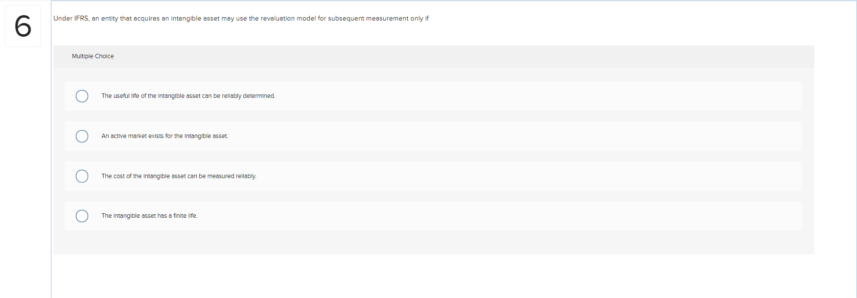 Solved Under IFRS, an entity that acquires an intangible | Chegg.com
