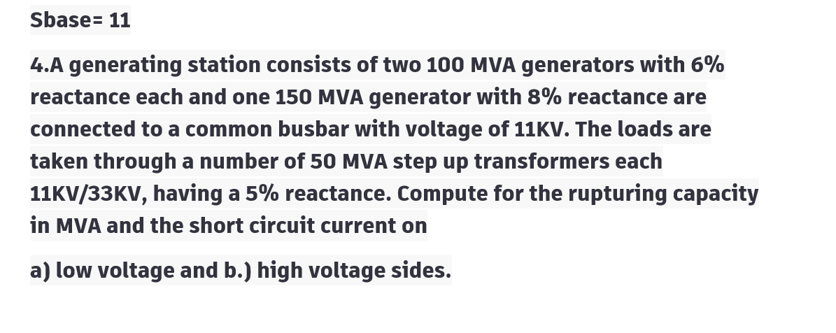 Solved 4.A generating station consists of two 100 MVA | Chegg.com