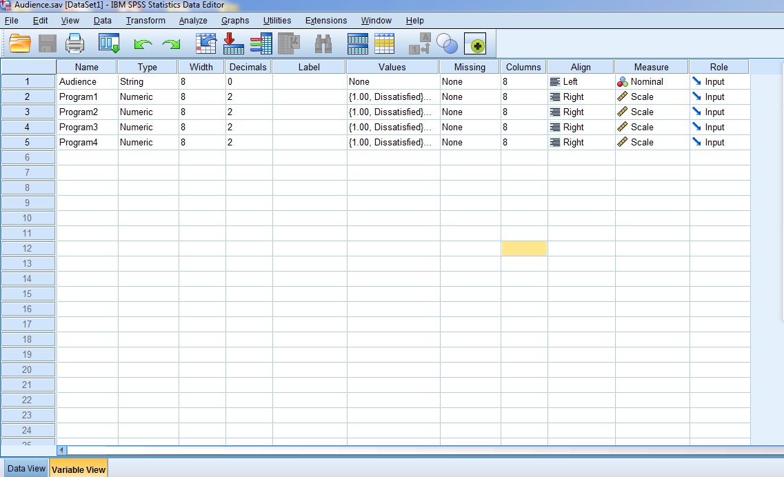 Solved Audience.sav [DataSet1] - IBM SPSS Statistics Data | Chegg.com
