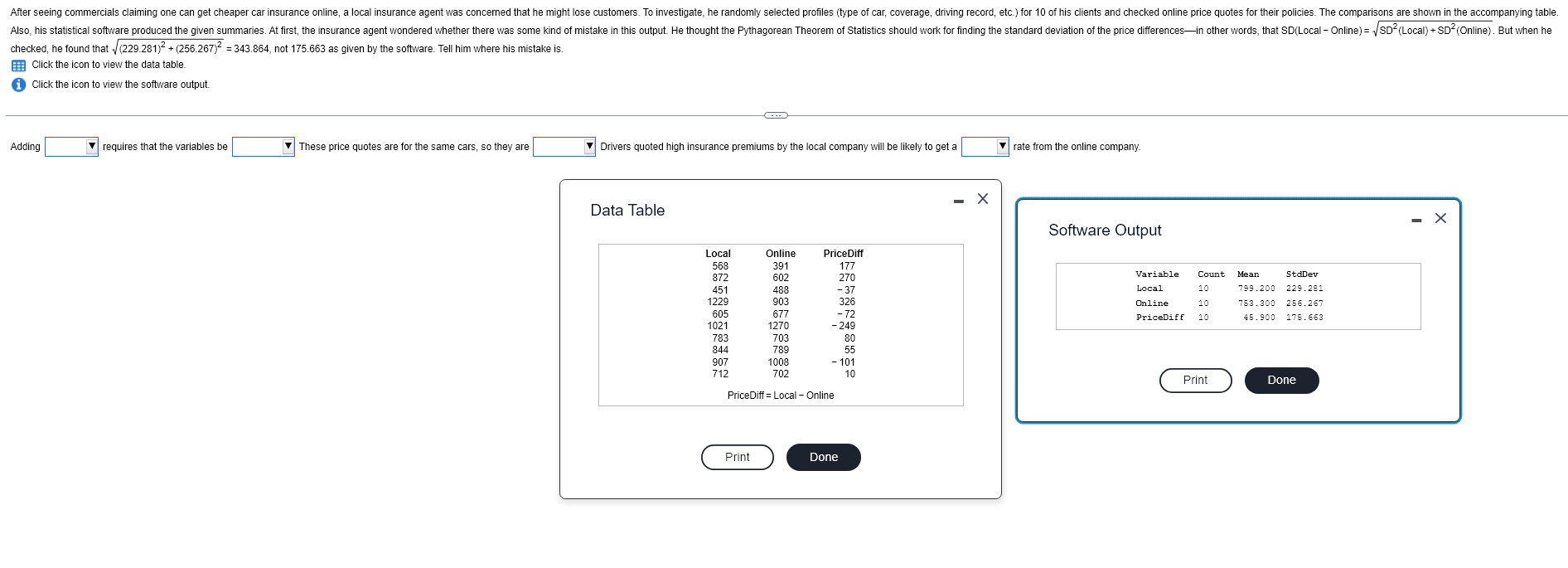 Solved Options for second blank: dependent, | Chegg.com