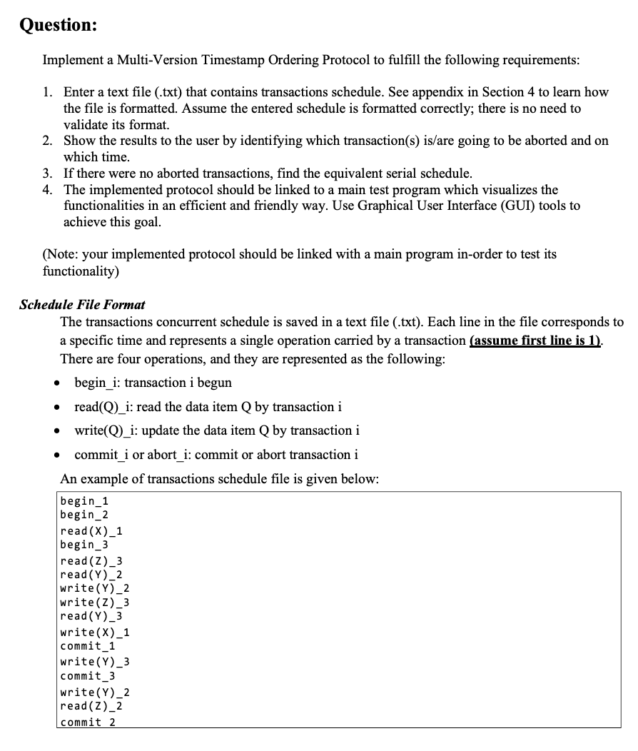 Question: Implement a Multi-Version Timestamp | Chegg.com