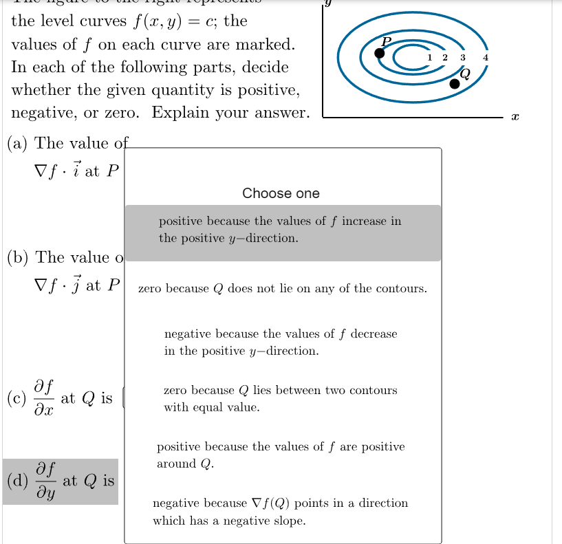 Solved The figure to the right represents the level curves | Chegg.com