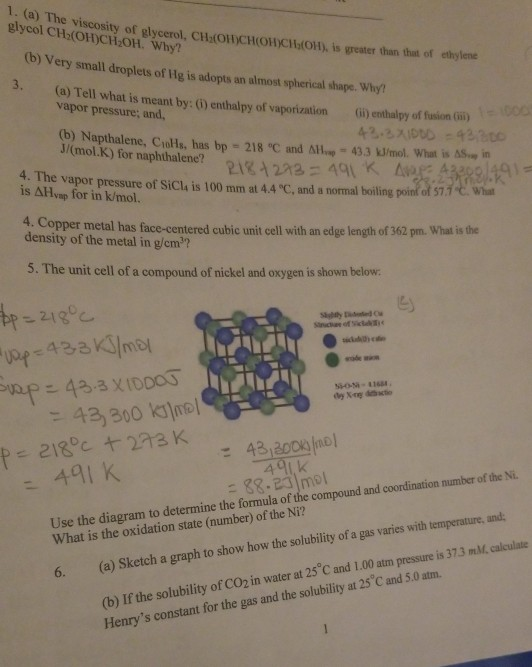 the vapour pressure of SiCl4 is 100 mm at 4.4 °C, and | Chegg.com