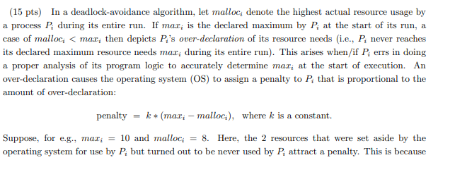 Solved (15 pts) In a deadlock-avoidance algorithm, let | Chegg.com