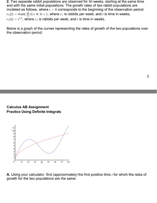Solved 2. Two separate rabbit populations are observed for | Chegg.com