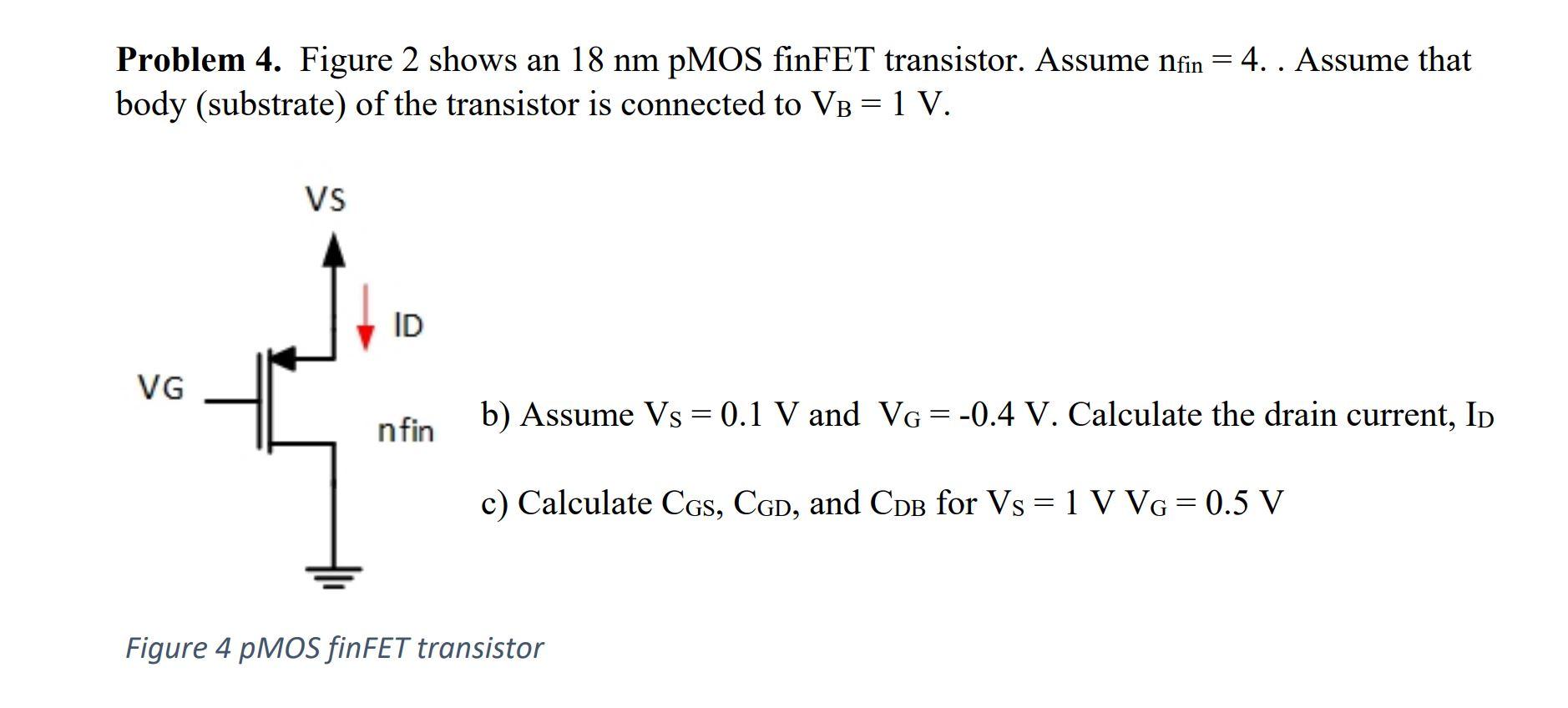 Solved Problem 4. Figure 2 shows an 18 nm pMOS finFET | Chegg.com