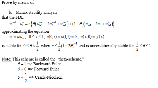 Solved Prove by means of b. Matrix stability analysis that | Chegg.com