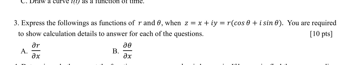 Solved 3. Express the followings as functions of r and θ, | Chegg.com