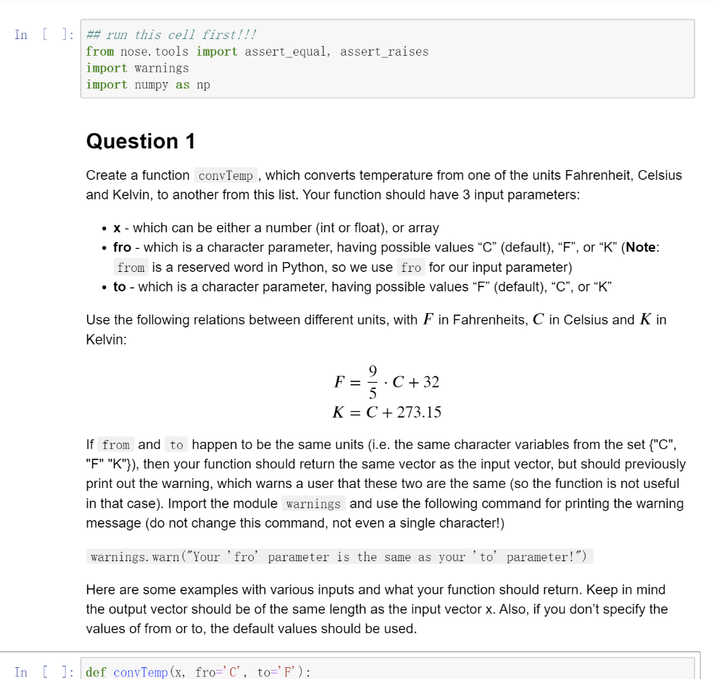 Solved In [ ]: ## run this cell first!!! from nose. tools | Chegg.com
