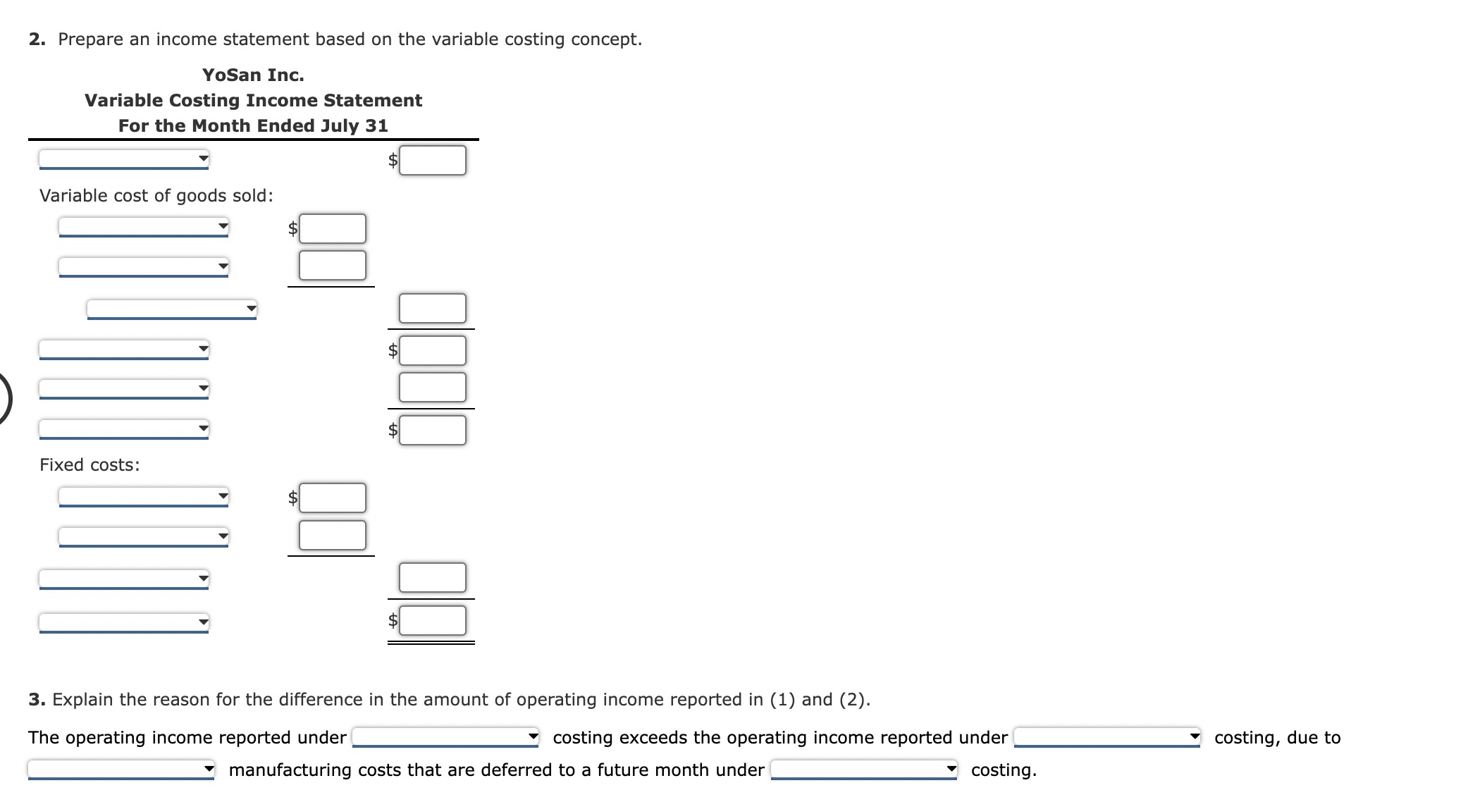 Solved 1 Prepare An Income Statement Based On The