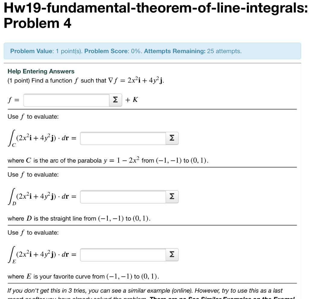 Solved Hw19-fundamental-theorem-of-line-integrals: Problem 3 | Chegg.com