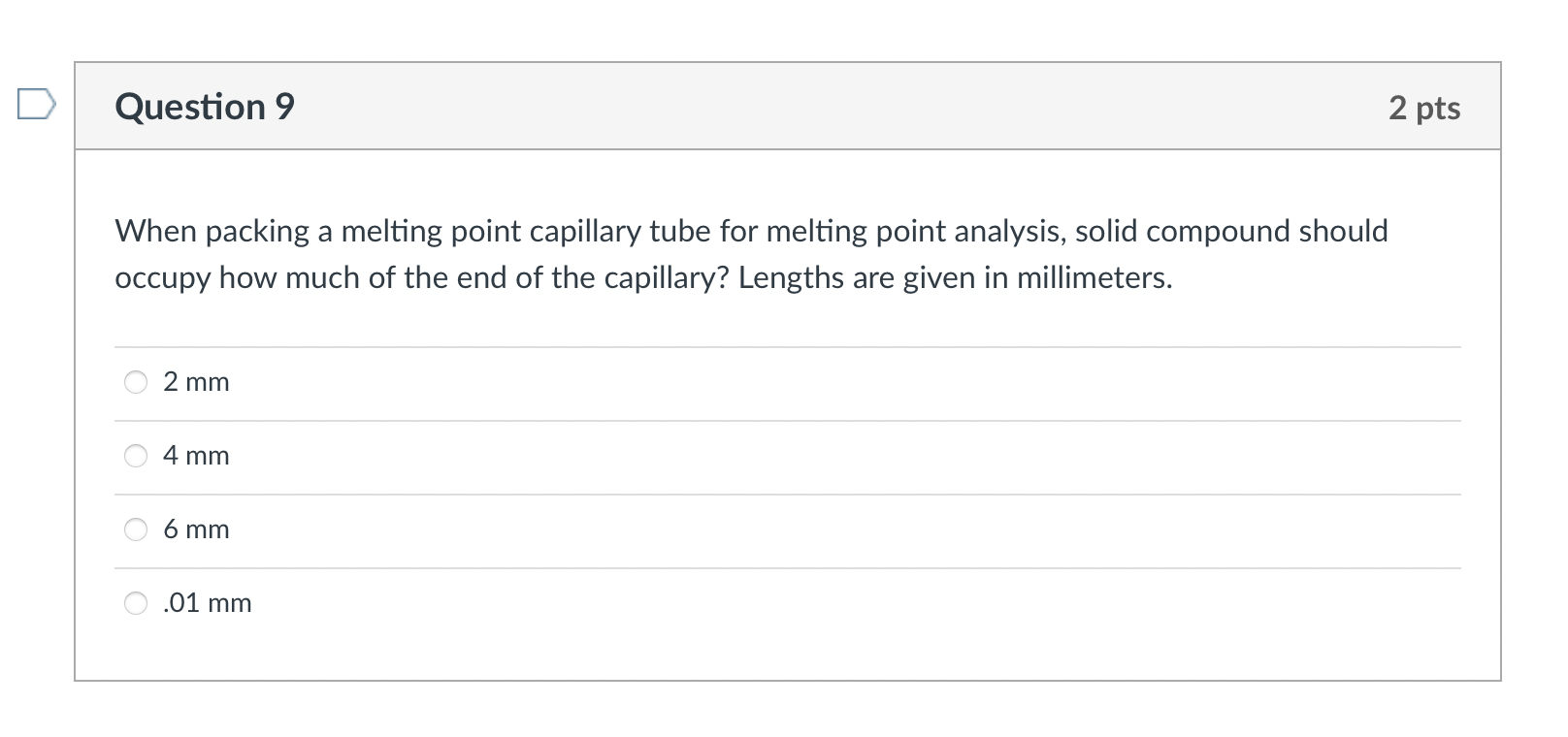 Solved When packing a melting point capillary tube for | Chegg.com