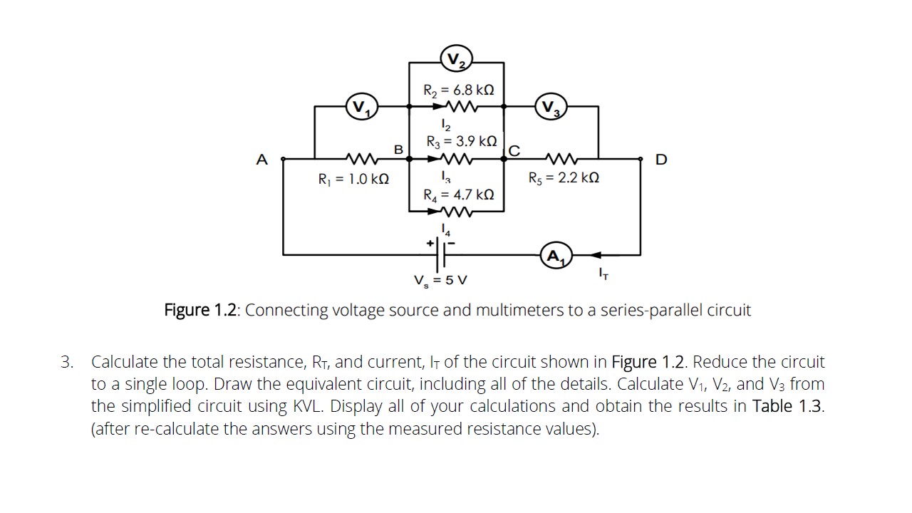 Solved Figure 1.2: Connecting voltage source and multimeters | Chegg.com