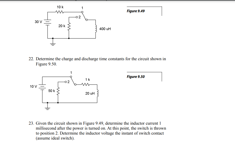 Solved 22. Determine the charge and discharge time constants | Chegg.com
