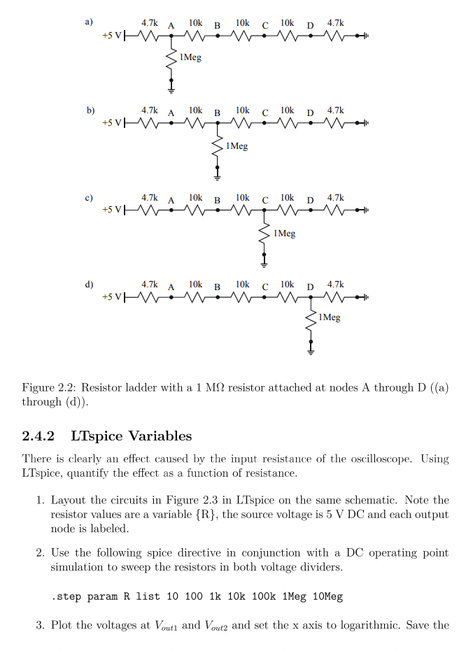Solved 2.4.1 Modeling Simple Circuits A resistor ladder is | Chegg.com