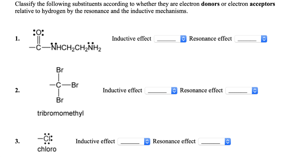 Solved Classify the following substituents according to | Chegg.com