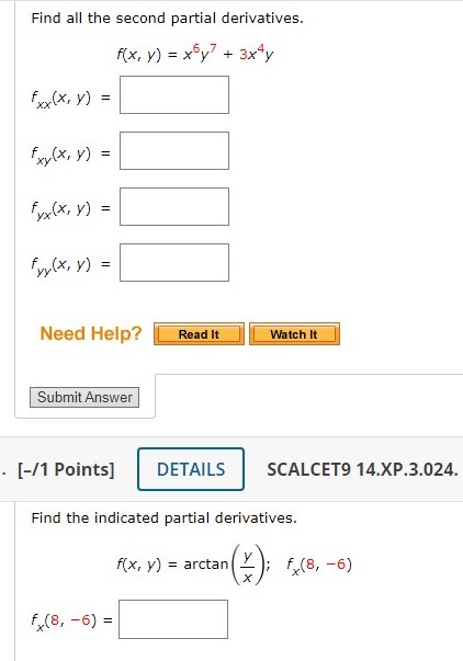 Solved Find all the second partial derivatives. | Chegg.com