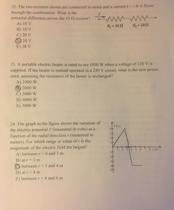 Solved Please answer and explain questions 22, 23 and 24 | Chegg.com