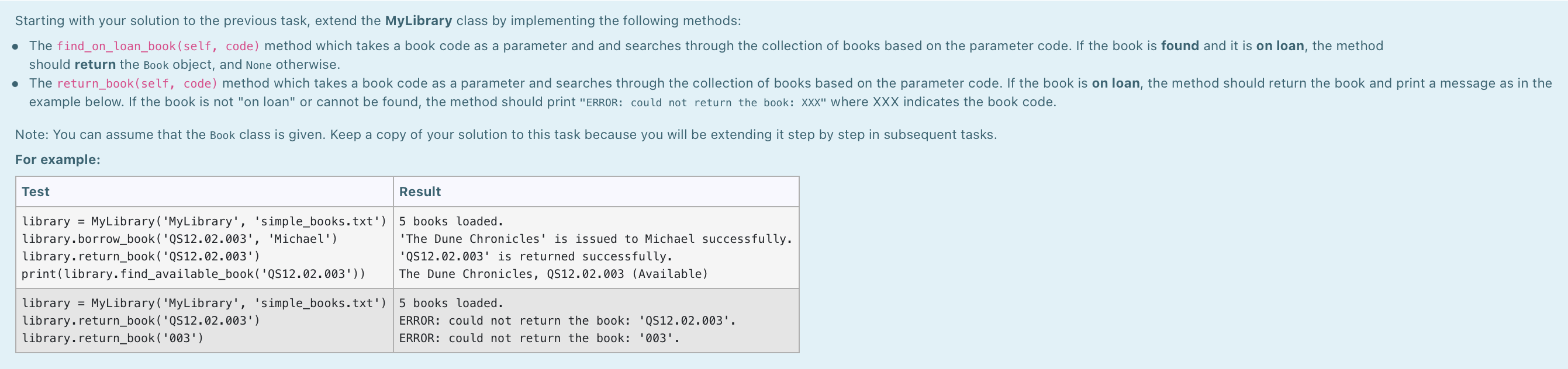 Solved Define a class named MyLibrary which represents a | Chegg.com