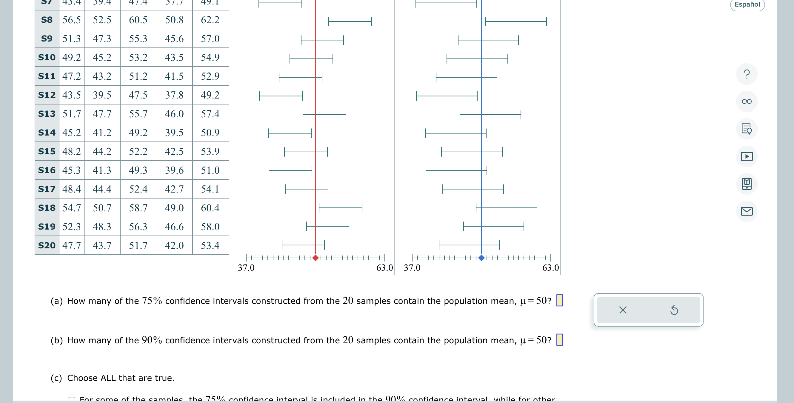 Solved (a) How many of the 75% confidence intervals | Chegg.com