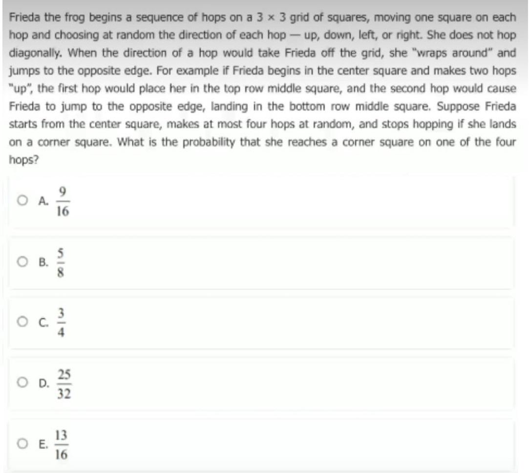Solved Frieda the frog begins a sequence of hops on a 3 x 3 | Chegg.com