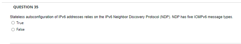 Solved QUESTION 35 Stateless autoconfiguration of IPv6 | Chegg.com