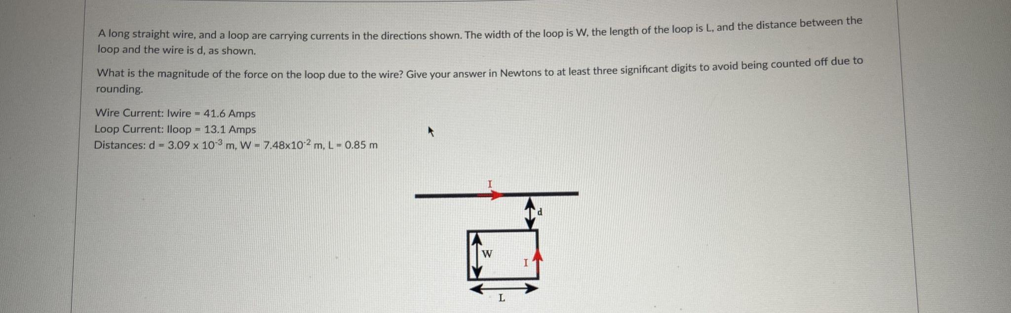 Solved A long straight wire, and a loop are carrying | Chegg.com