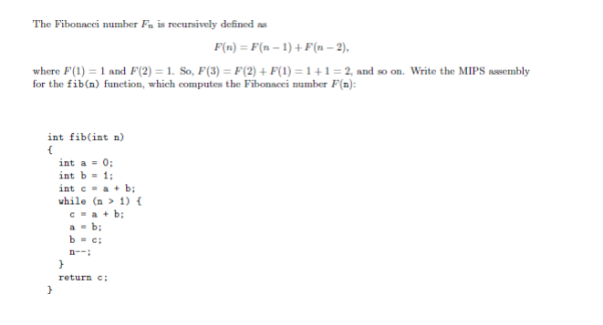 Solved The Fibonacci number F. is recursively defined as | Chegg.com